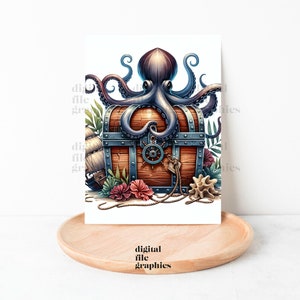 Underwater Treasure Watercolor Clipart, Gold Treasure Clipart PNG, Sea ...