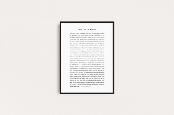 THIS LIFE of YOURS Alysha Waghorn Quote Quotes Print Poster - Etsy ...