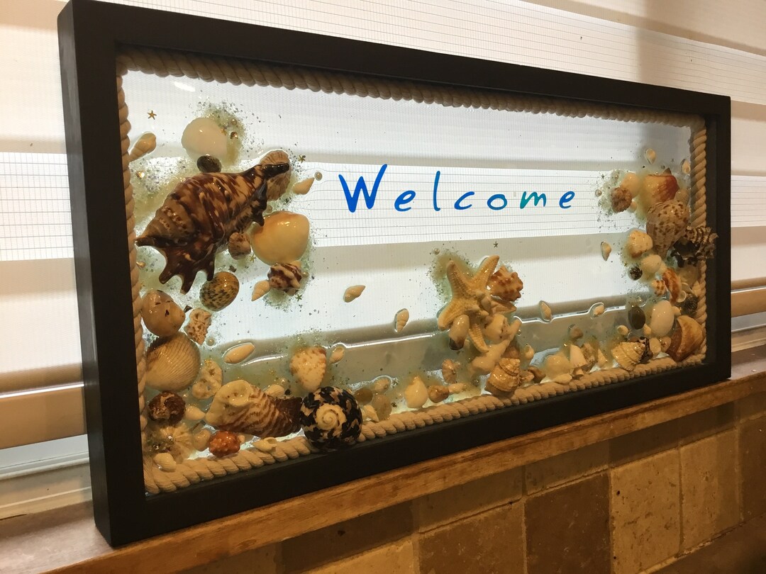 Beach House Decor /seashell Art/beach Glass Art/coastal Decor, Ocean ...