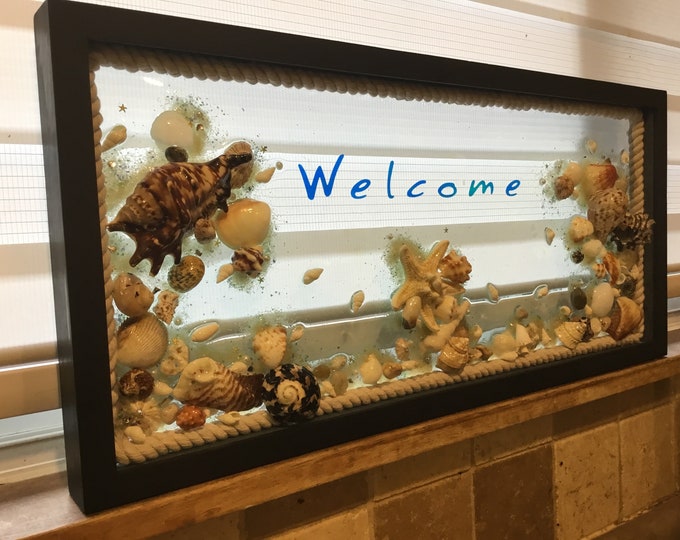 Beach House Decor /seashell Art/beach Glass Art/coastal Decor, Ocean ...