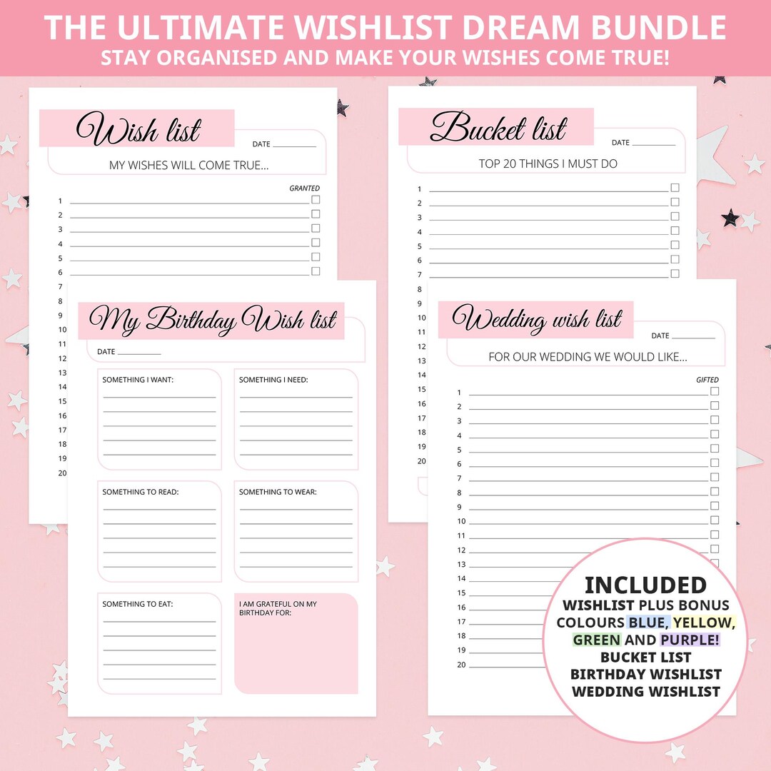 Ultimate Wish List Bundle – Plan Your Life's Celebrations and ...