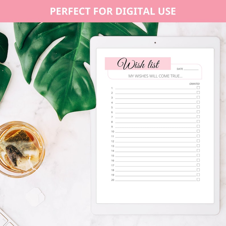 Wish List, Wishlistz, Wishlist Goodnotes, Gifts for Her, Digital ...