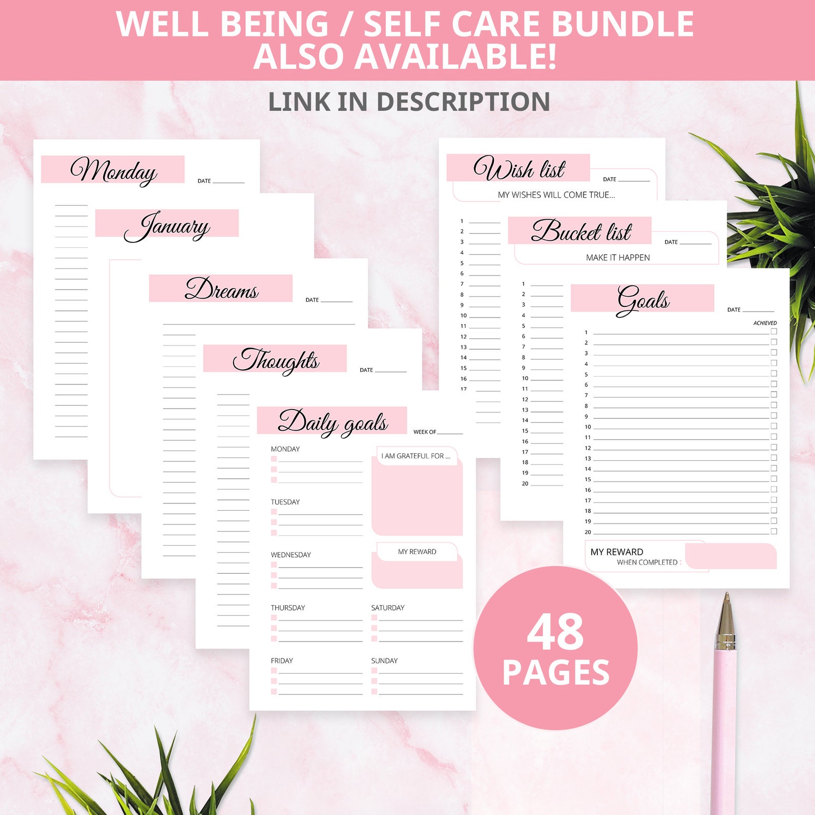 Lista de deseos plantilla imprimible lista de deseos | Etsy