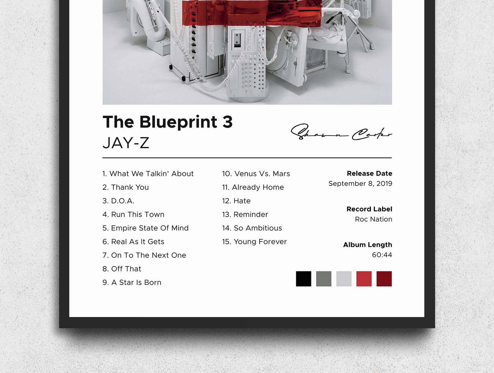 Jay Z Poster The Blueprint 3 Album Cover Poster Print Jay | Etsy