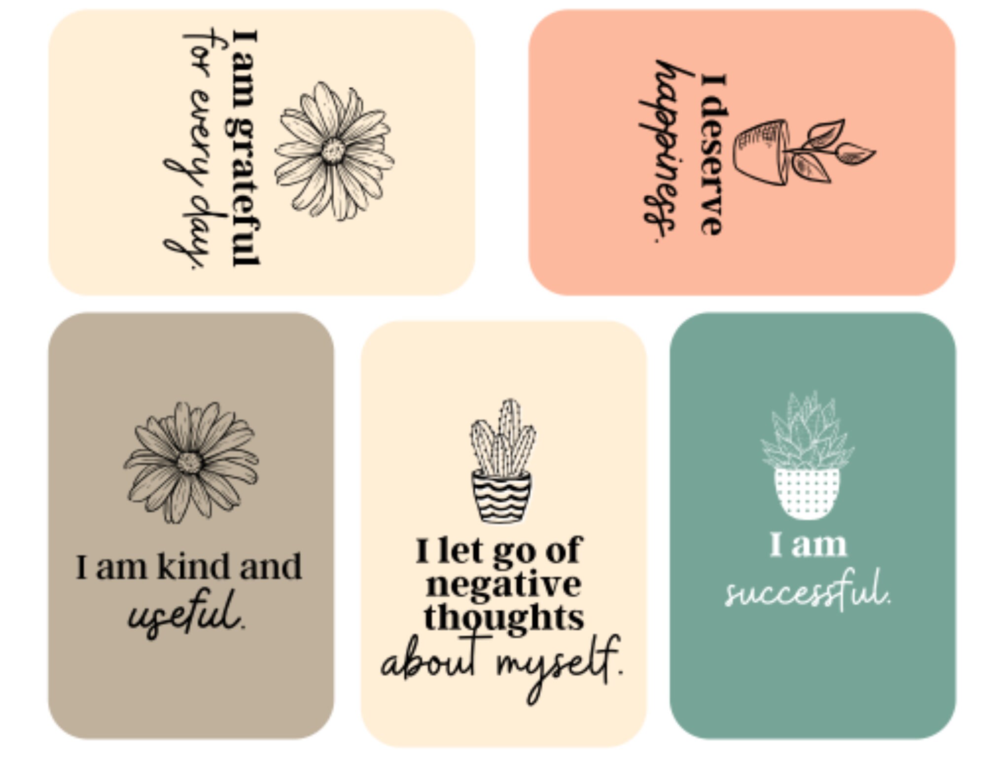 Affirmation Cards 35 Affirmation Cards Positive | Etsy