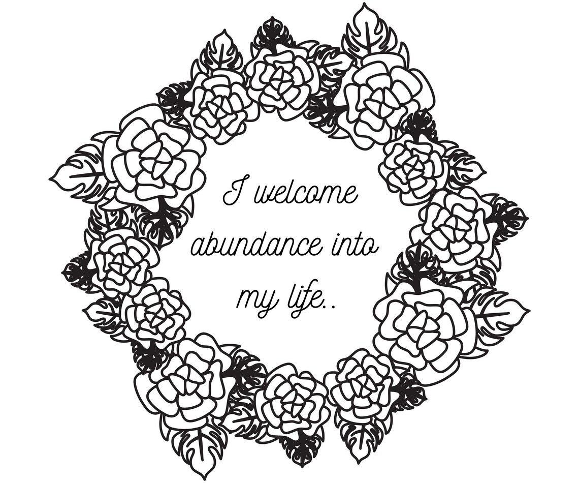 20 Coloring Wreaths | Affirmation Coloring Wreaths | Coloring ...