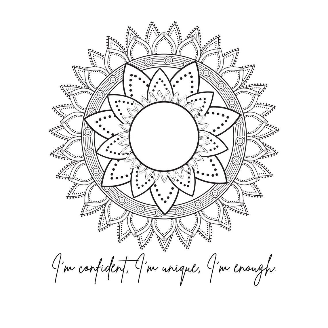 I AM AFFIRMATIONS | 32 Mandalas Coloring Pages | Powerful | Confidence ...