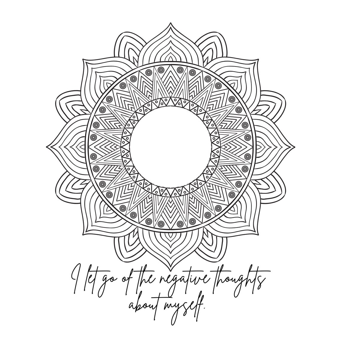 I AM AFFIRMATIONS 32 Mandalas Coloring Pages Powerful Confidence Self ...