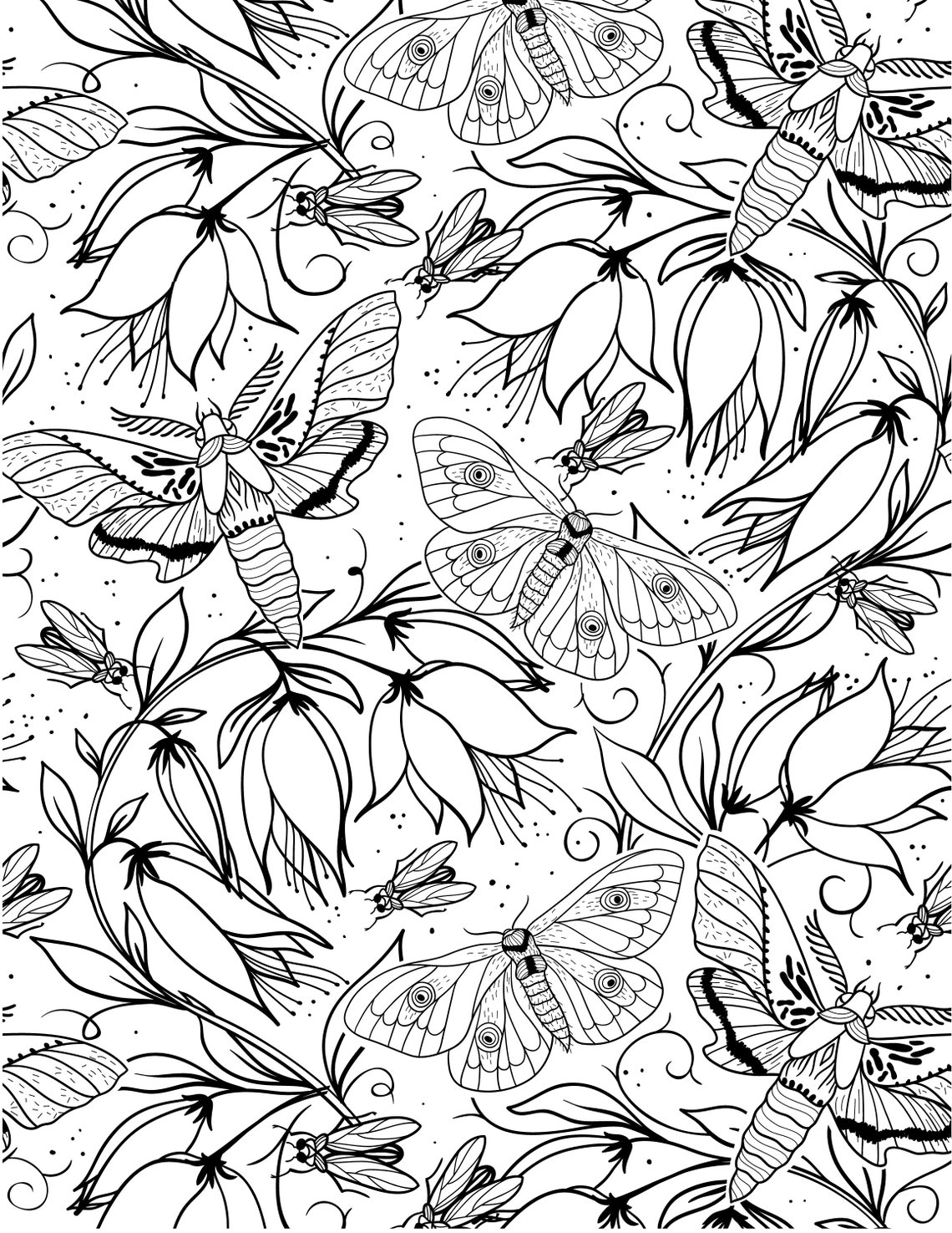 10 Flower Coloring Pages: Relaxing Floral Art (digital Download) - Etsy