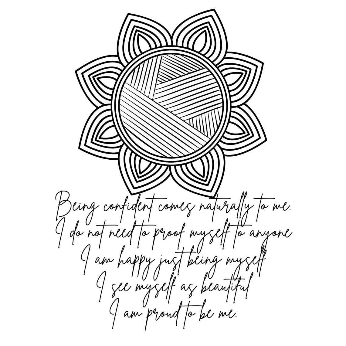 I AM AFFIRMATIONS 32 Mandalas Coloring Pages Powerful Confidence Self ...