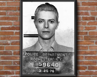 David Bowie Mugshot - Etsy