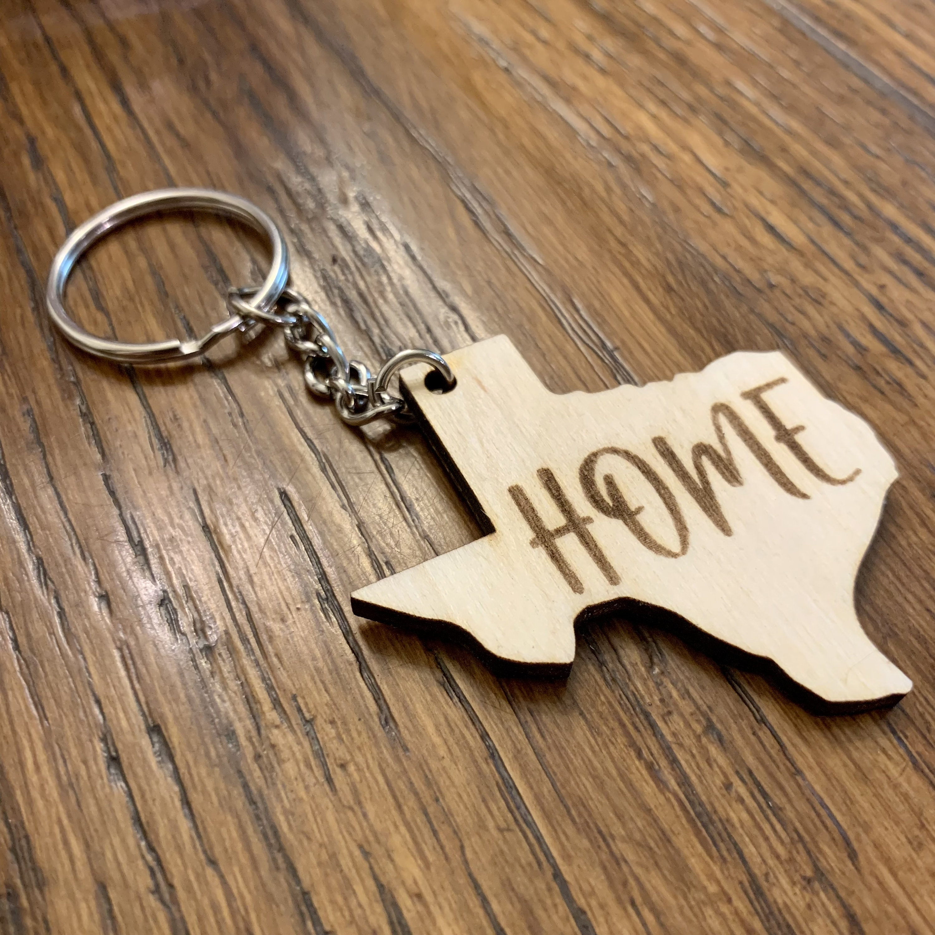 Texas Keychain Wood Engraved Keychain Texas Gift Gift for Him Key Fob ...