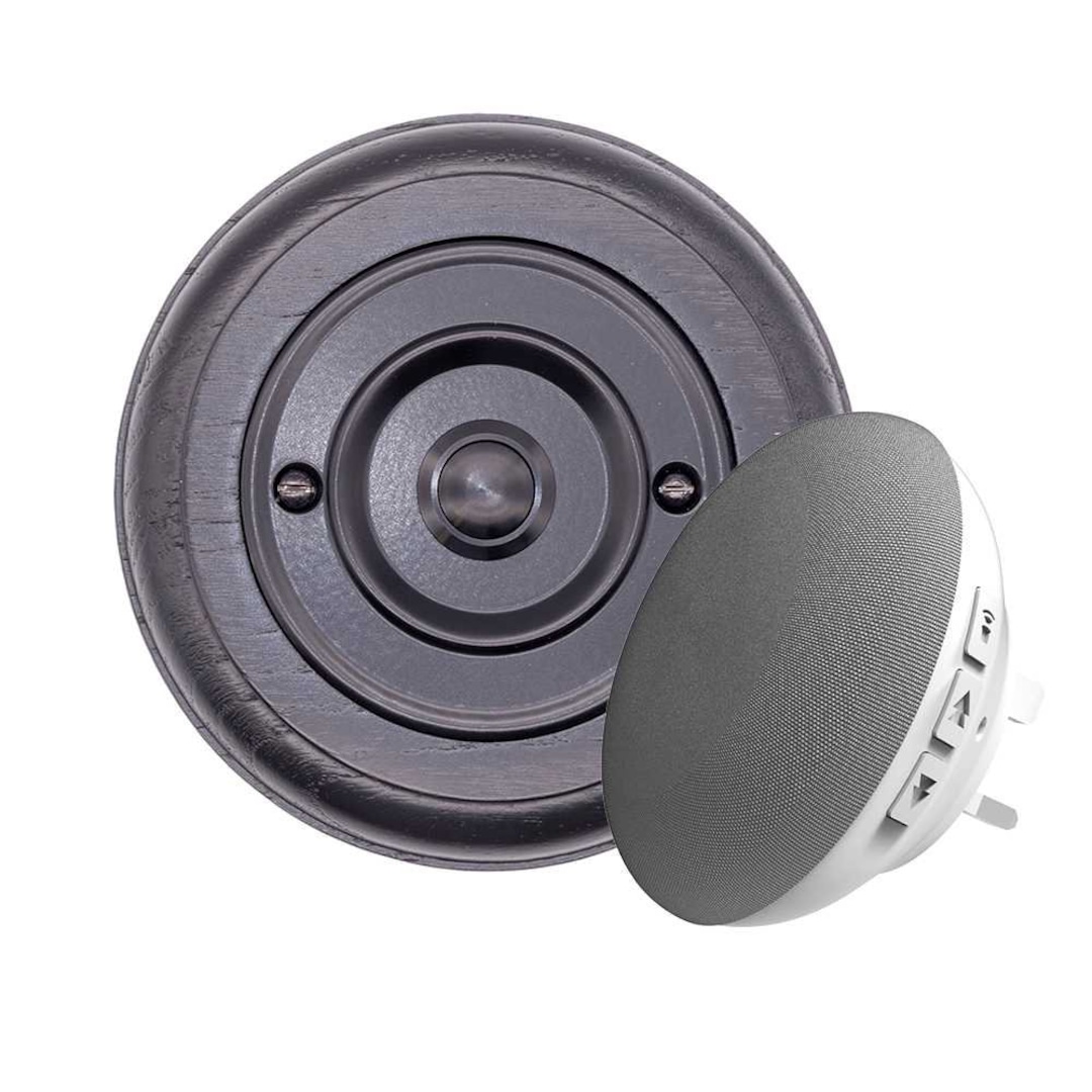 Modern Contemporary Round Wireless Doorbell in Black Ash and Black ...