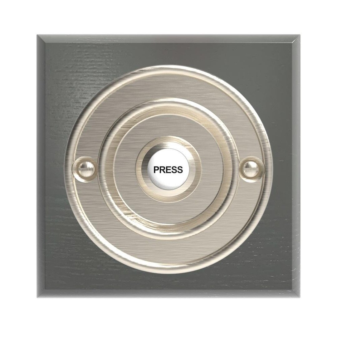 Traditional Square Wired Doorbell in Grey Ash and Brushed Nickel - Etsy