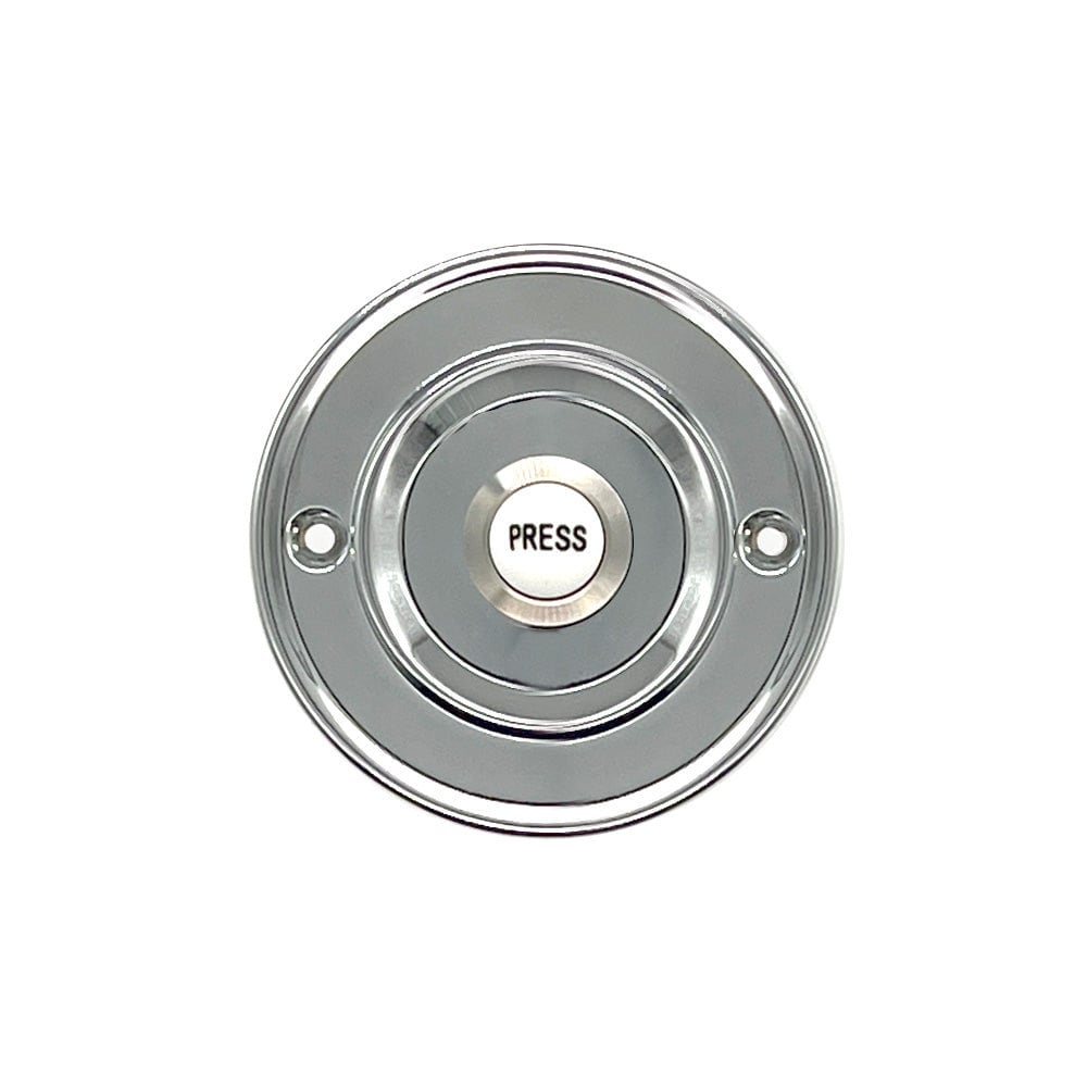 Traditional Wired Doorbell Push Button, in Chrome With Porcelain Press ...