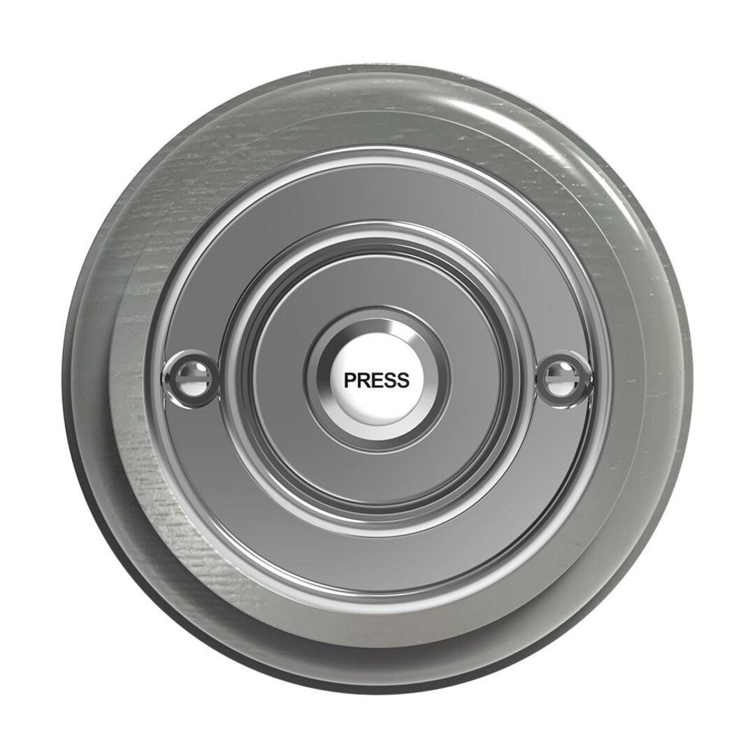 Traditional Round Wired Doorbell in Grey Ash and Chrome - Etsy