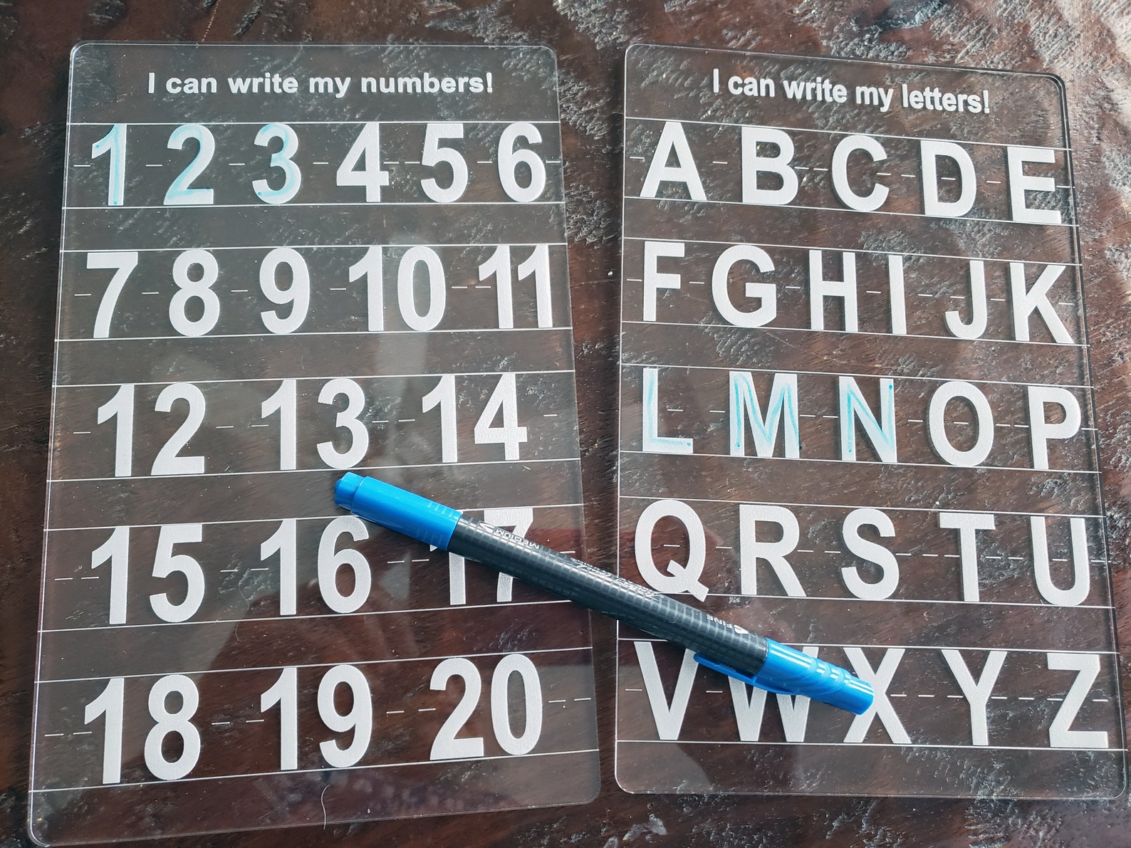 Alphabet and Number Practice Boards - Etsy