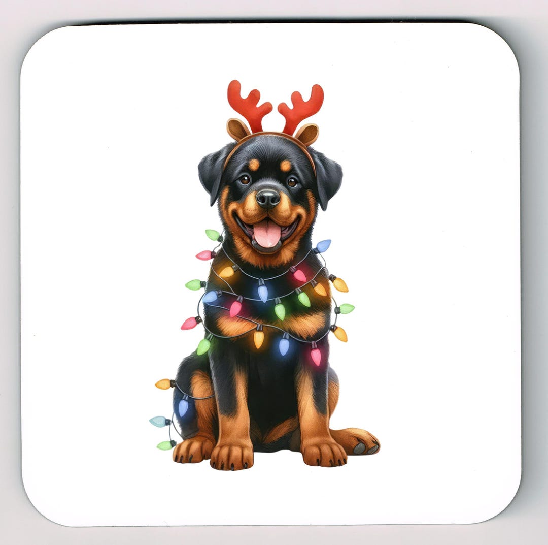 Secret Santa Christmas Decorated Rottweiler Coaster - Etsy