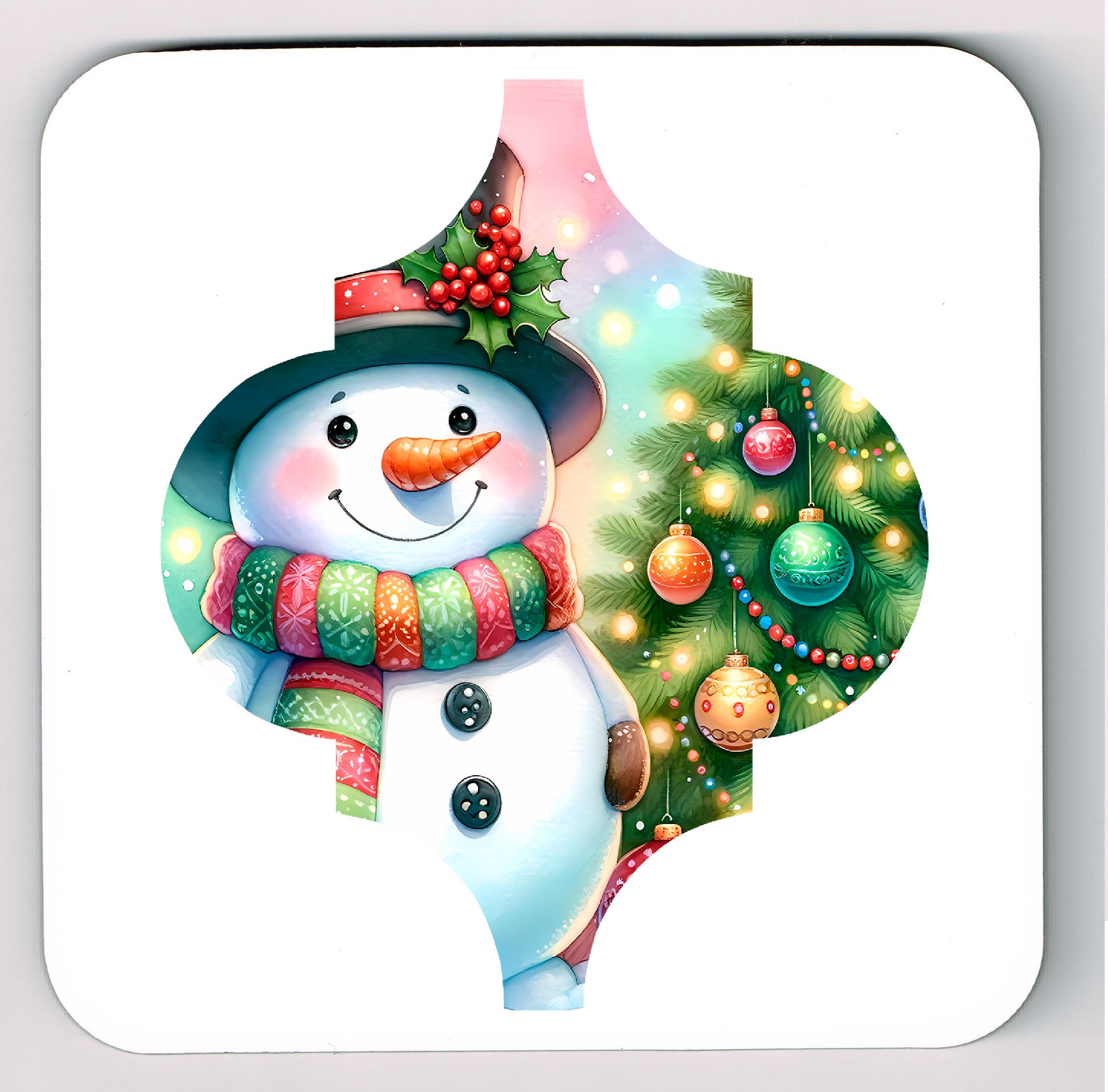 Fun Christmas Bauble Design Snowman Coasters: Holiday Christmas Snowmen ...