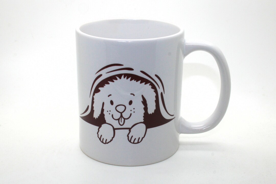 Peeping Puppy Dog Mug, Cute Puppy Dog Mug, Peeping Puppy Dog Image Mug ...