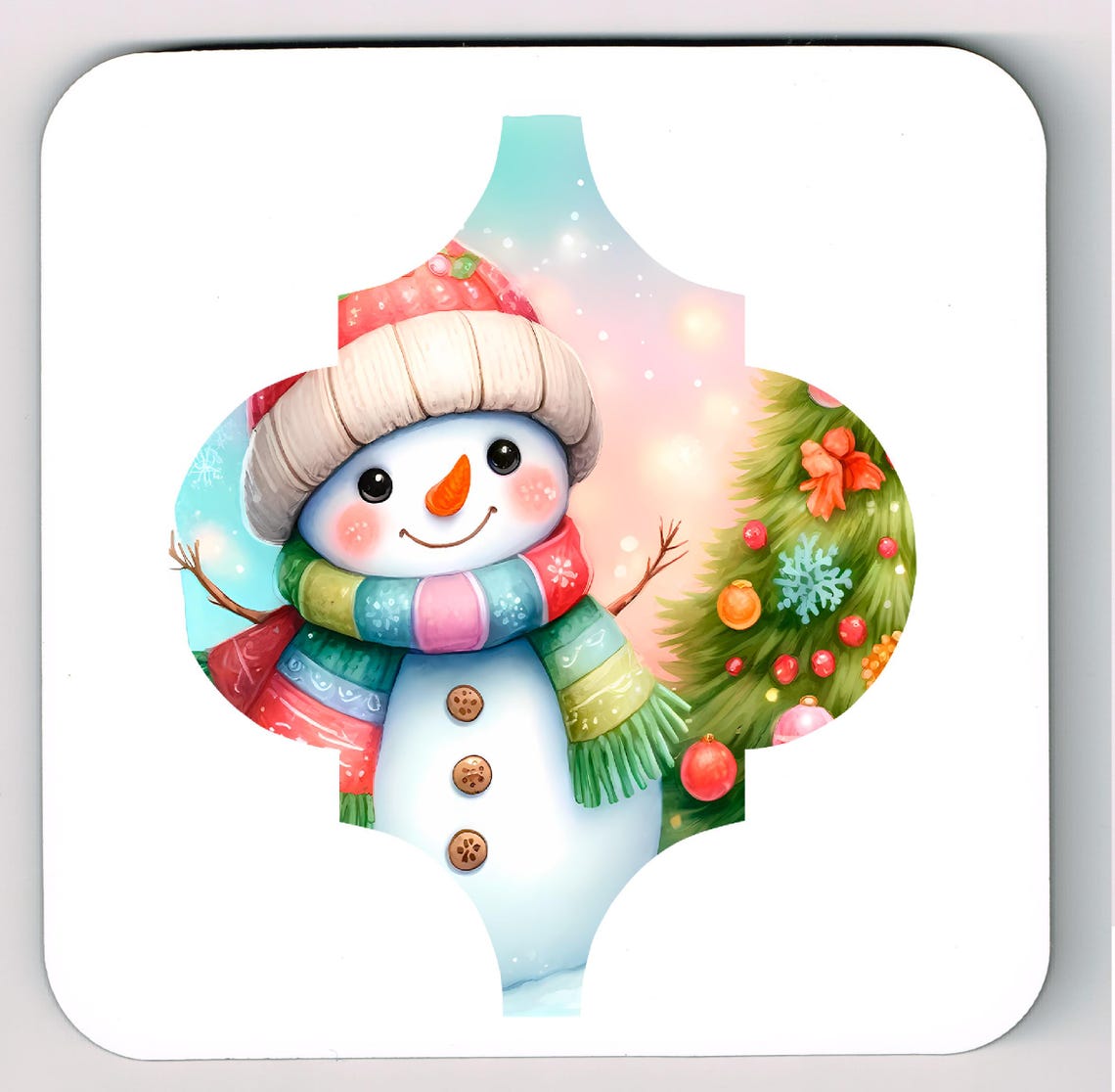 Fun Christmas Bauble Design Snowman Coasters: Holiday Christmas Snowmen ...