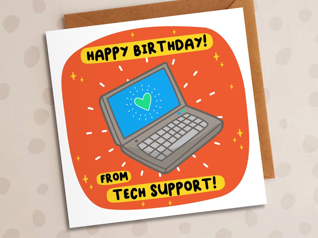 Tech Support, Birthday Card, Computer Wizard, Happy Birthday Card, I.T ...