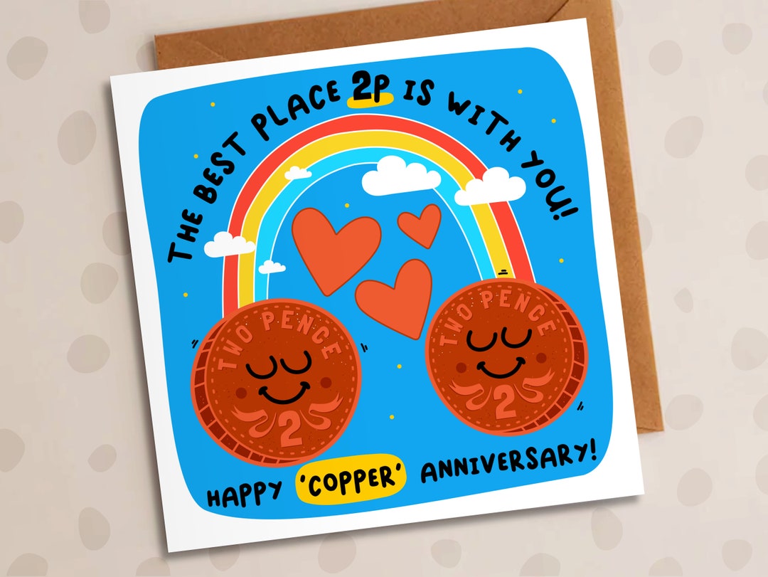 The Best Place 2p, Copper Wedding Anniversary, Romantic, 7th ...