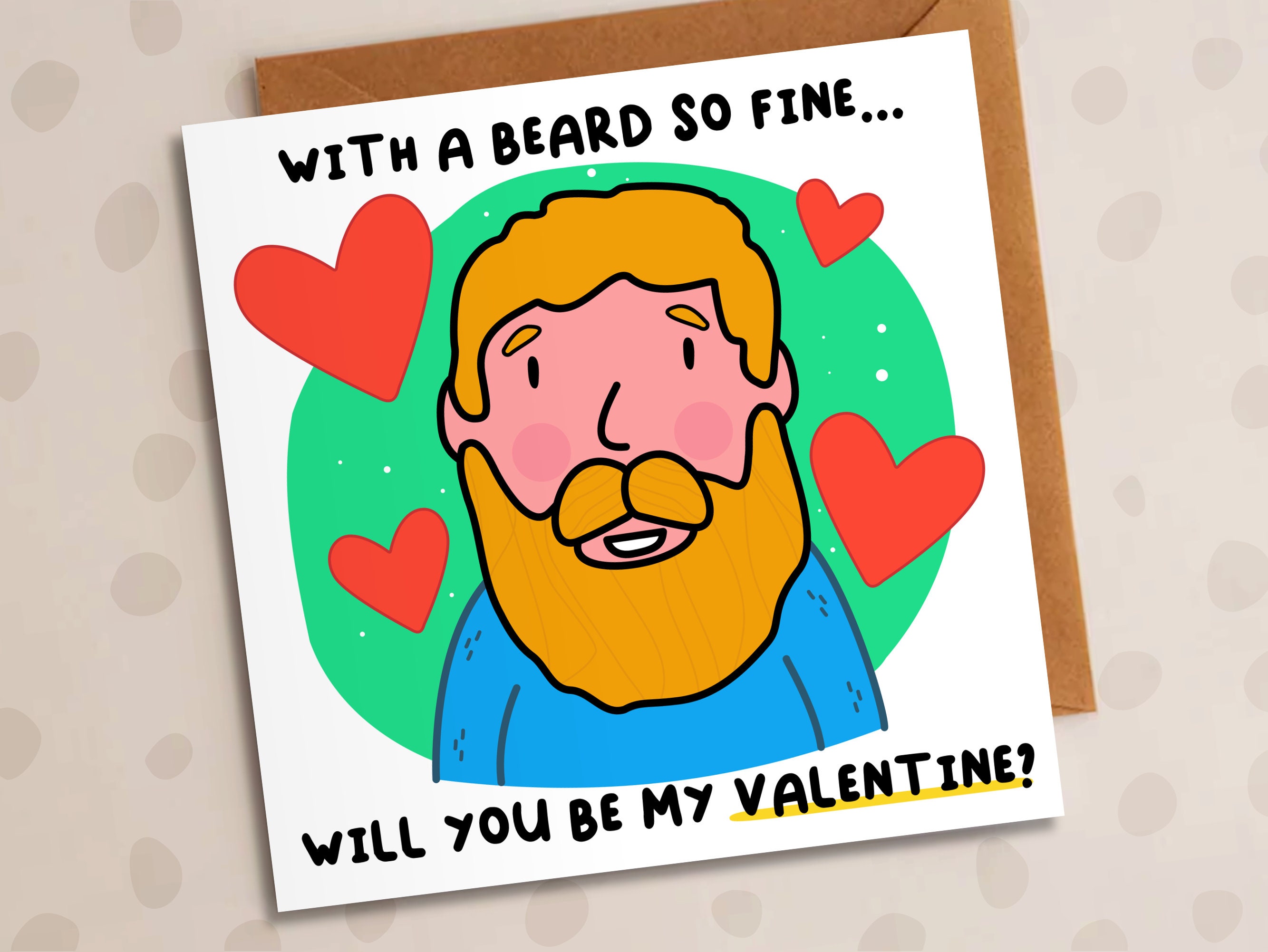 Beard Face, Valentines Card, With A Beard so Fine, Anniversary Card ...