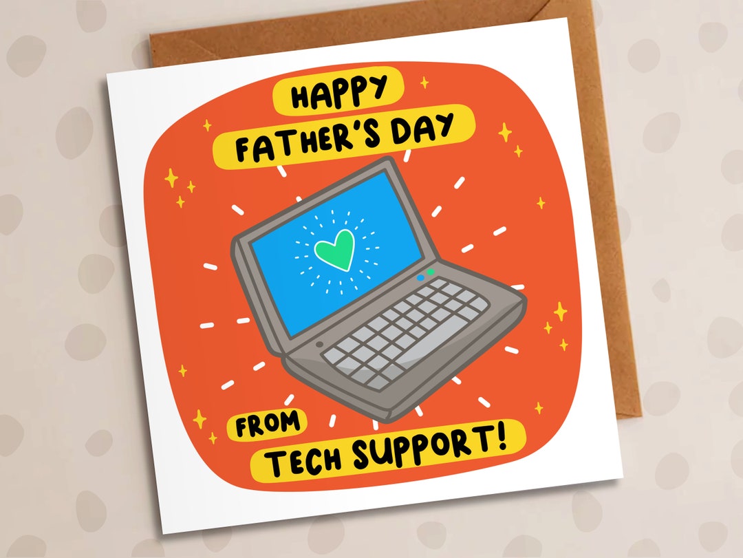 Tech Support, Fathers Day Card, Laptop, I.T, Computer Wizard, Dad ...