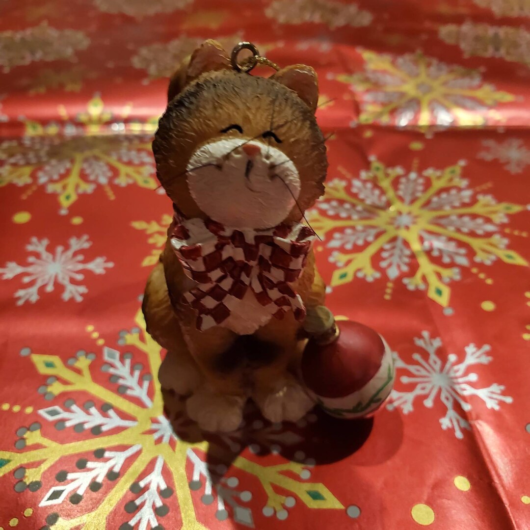Rare Vintage Raz Deb Strain Cat Christmas Ornament - Etsy