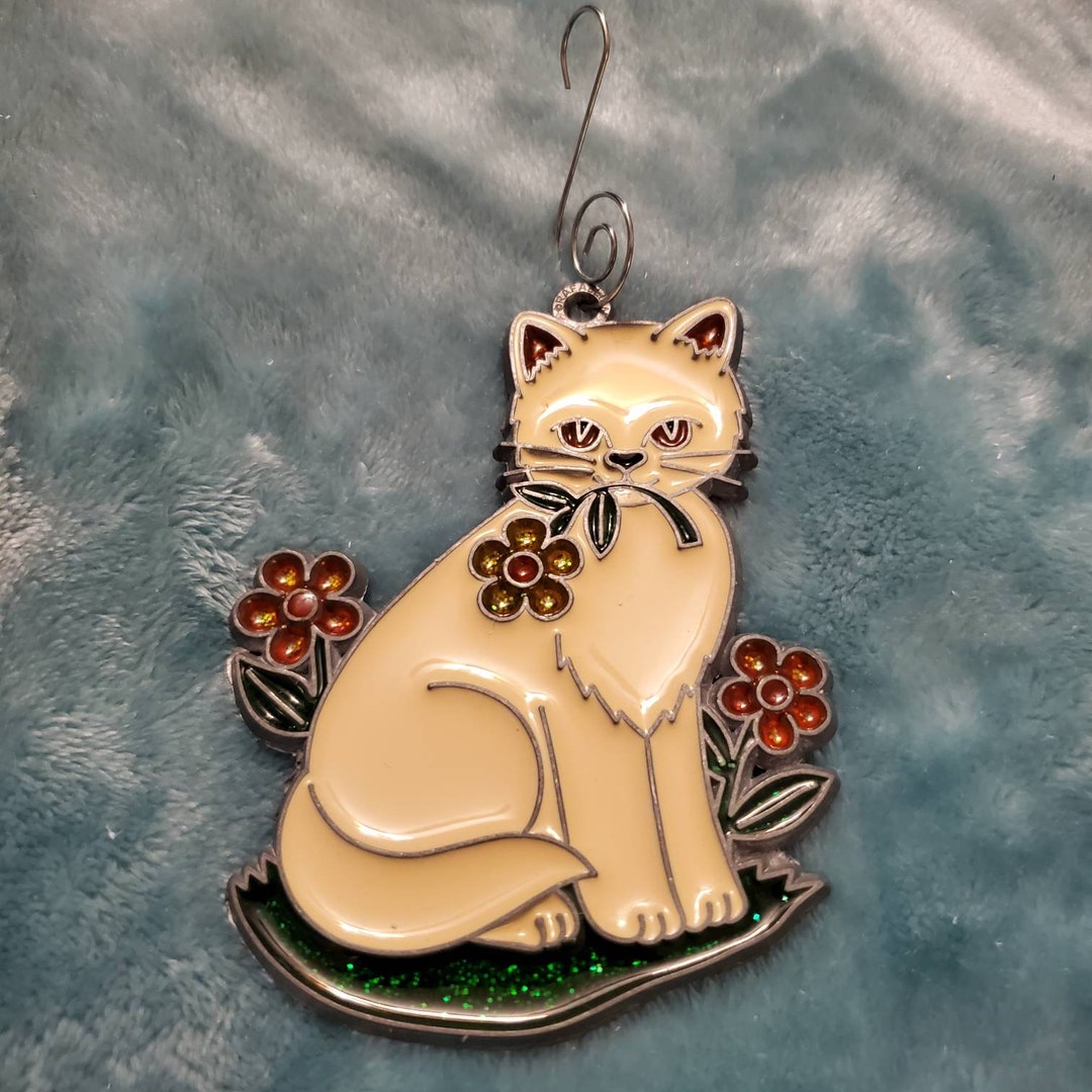 Cat Sun Catcher Christmas Ornament - Etsy