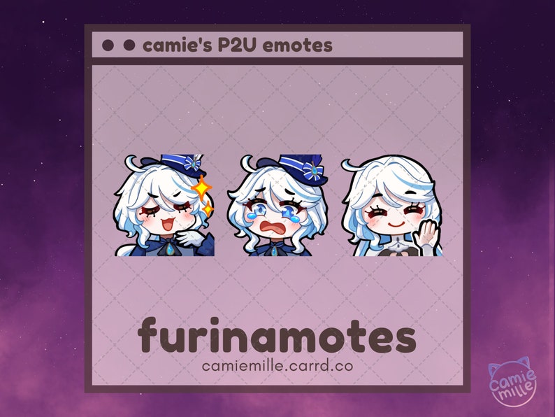 Furina & Focalors Genshin Impact Inspired Emote Set for Twitch, Youtube ...