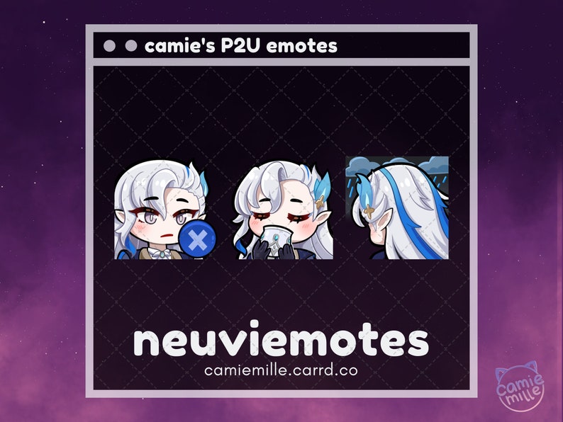 Neuvillette Genshin Impact Inspired Emote Set for Twitch, Youtube or ...