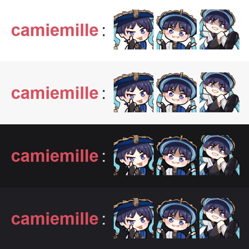 Wanderer / Scaramouche Genshin Impact Inspired Emotes for Twitch or ...
