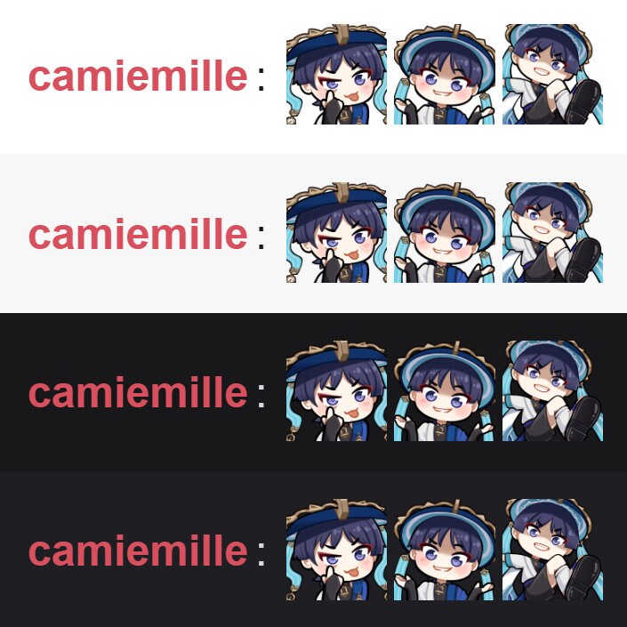 Wanderer / Scaramouche Genshin Impact Inspired Emotes for Twitch or ...