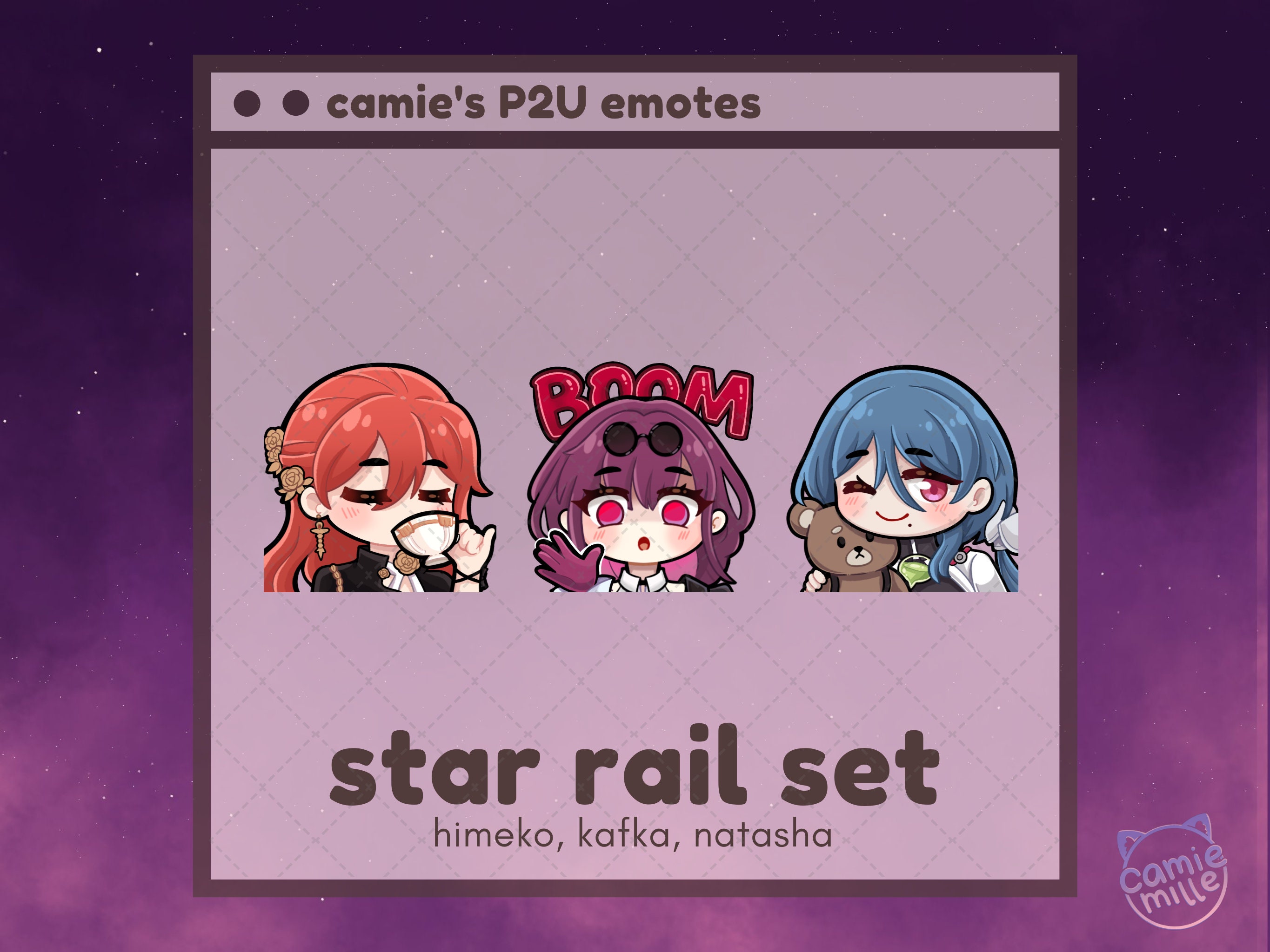 Himeko, Kafka, Natasha - Honkai: Star Rail Inspired Emote Set for ...