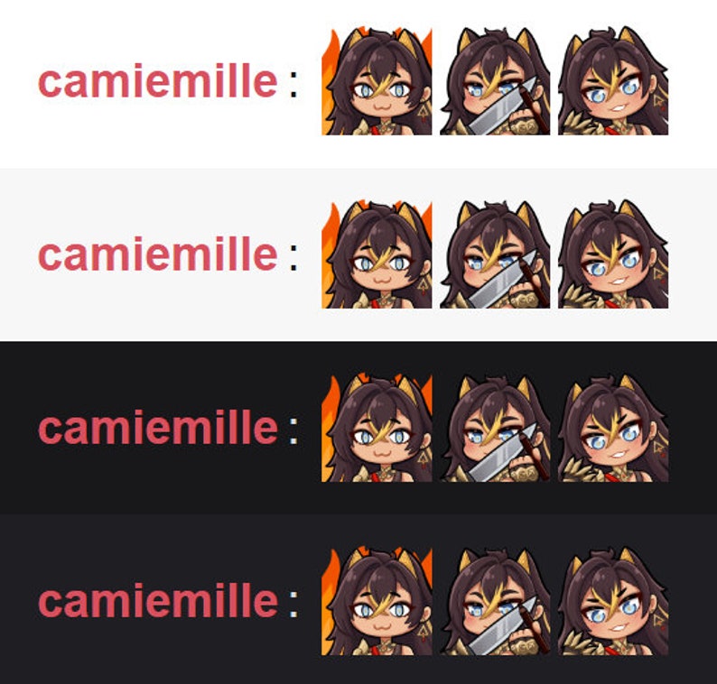 Dehya Genshin Impact Inspired Emotes for Twitch or Discord Sumeru Pyro ...
