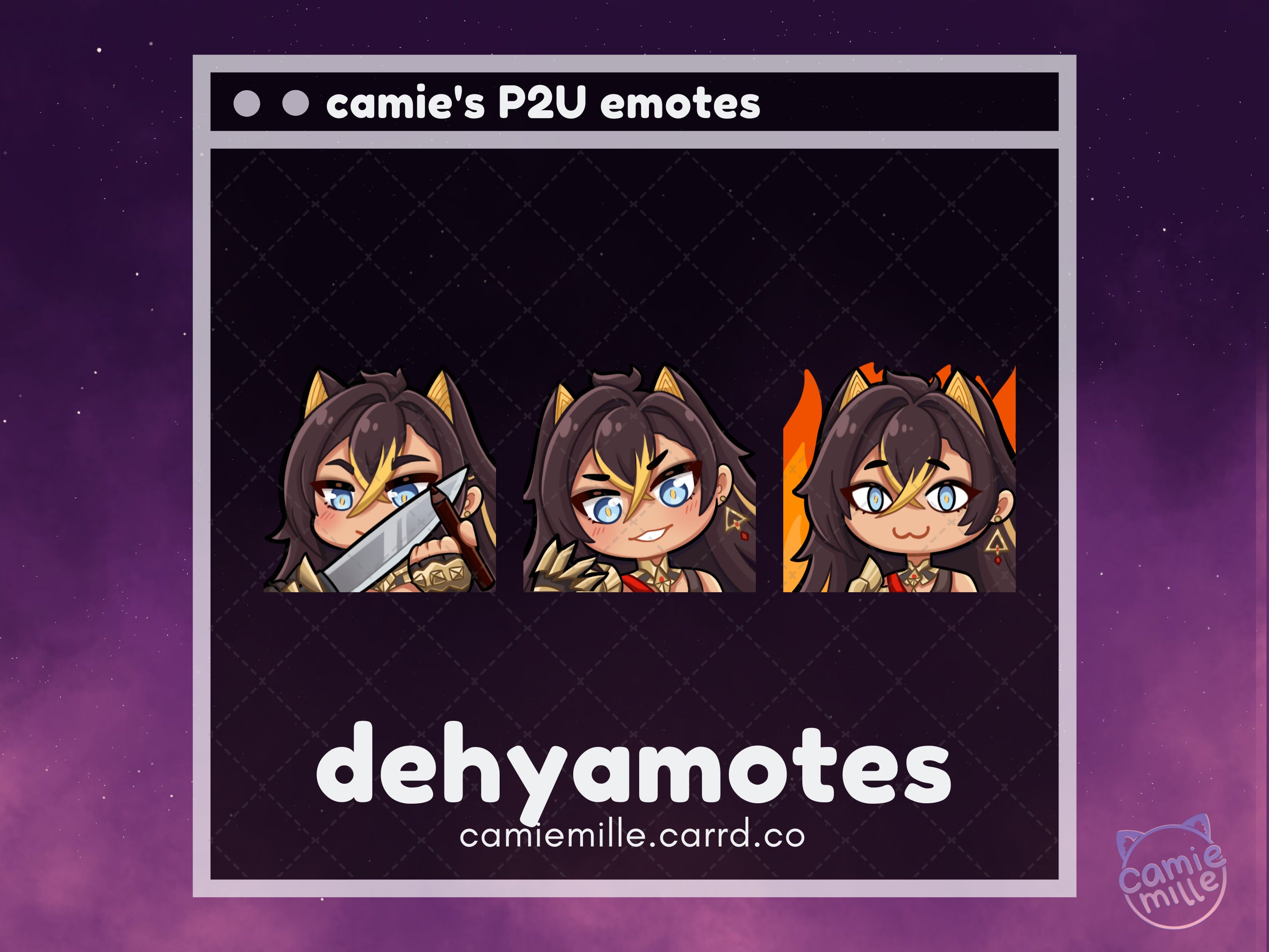 Dehya Genshin Impact Inspired Emotes for Twitch or Discord Sumeru Pyro ...