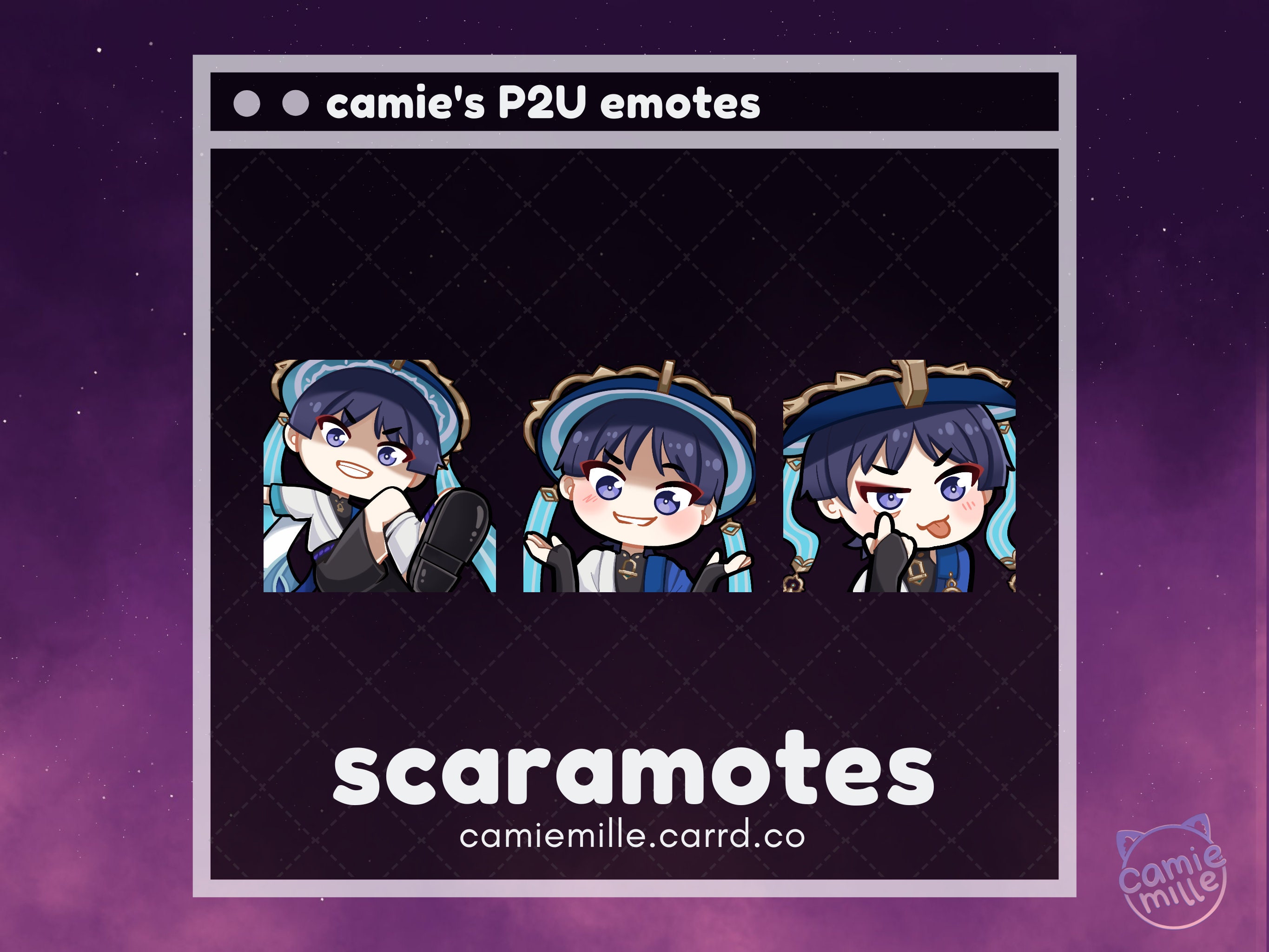 Wanderer / Scaramouche Genshin Impact Inspired Emotes for Twitch or ...