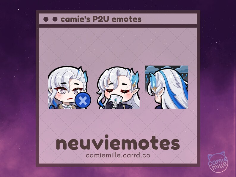 Neuvillette Genshin Impact Inspired Emote Set for Twitch, Youtube or ...