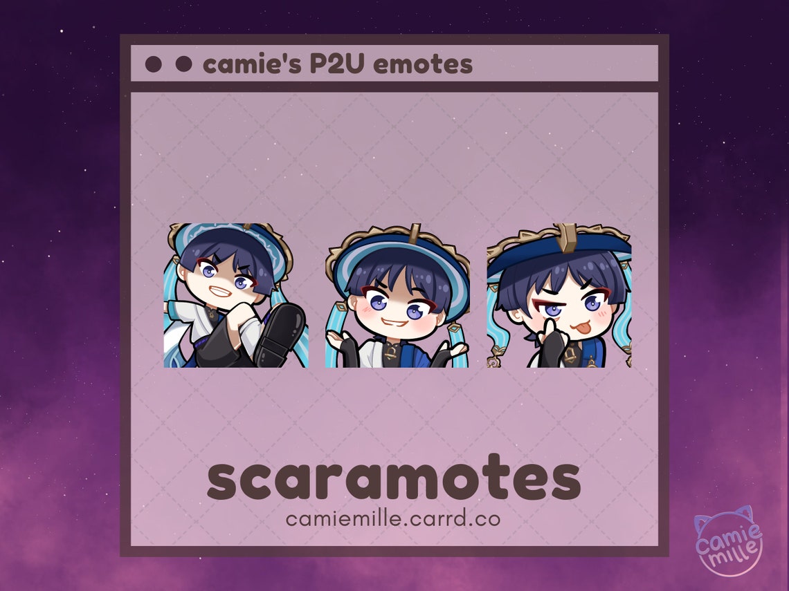 Wanderer / Scaramouche Genshin Impact Inspired Emotes for Twitch or ...