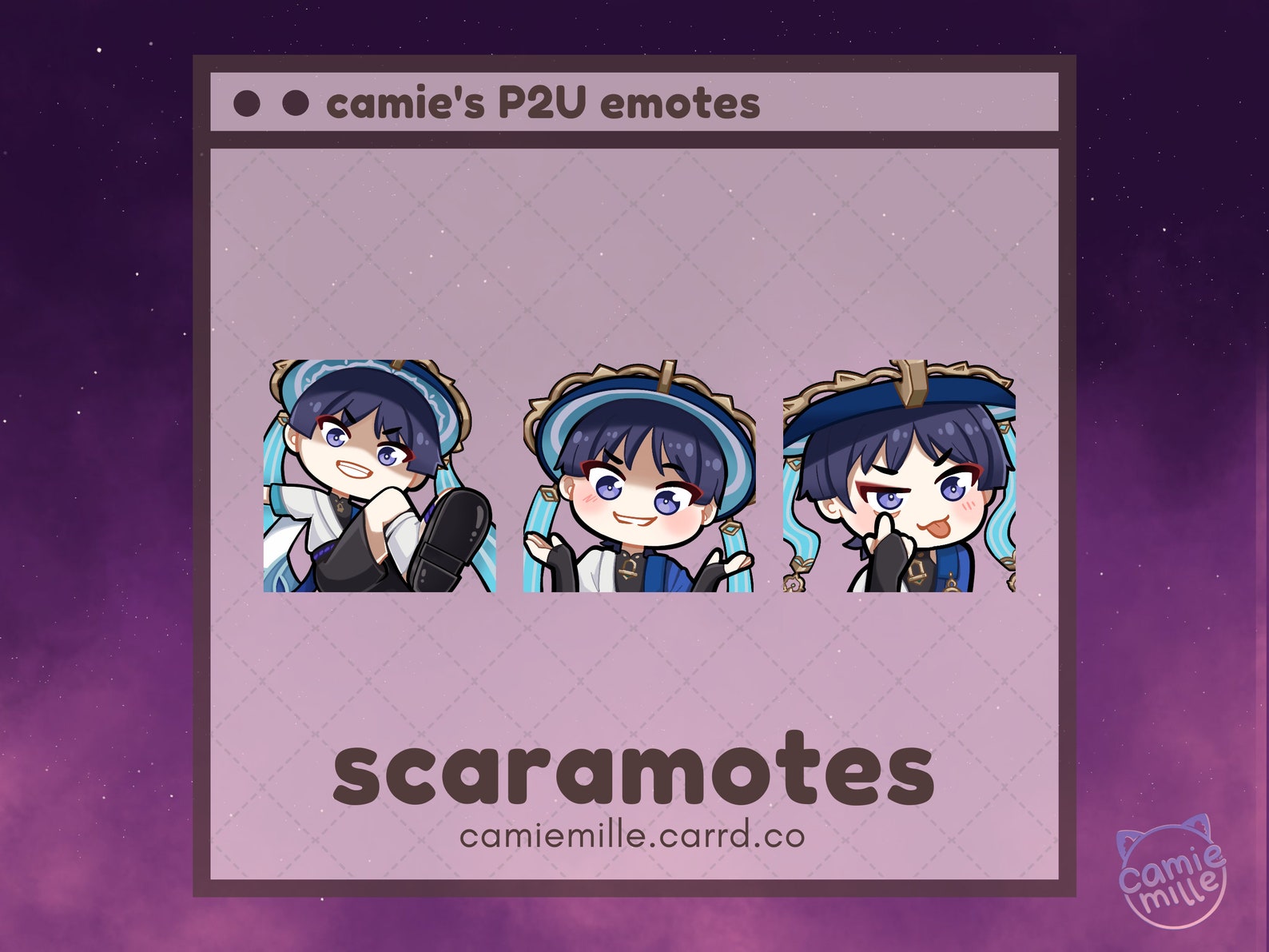 Wanderer / Scaramouche Genshin Impact Inspired Emotes for Twitch or ...