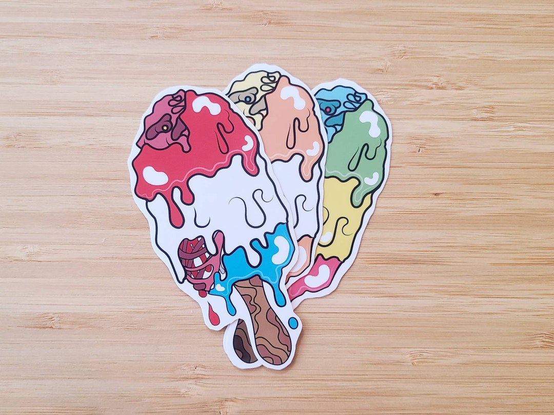 Cool Ice Cream Sticker / Skeleton Ice Cream Sticker - Etsy