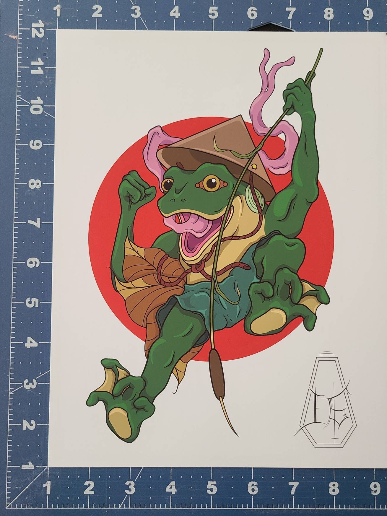 Frog Art | Cute Frog Art | Japanese Frog | Frog Print | Frog Tattoo - Etsy