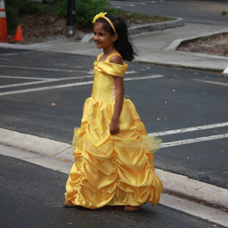 Girls Belle Dress, Princess Dress, Yellow Dress, Girls Party Dress - Etsy