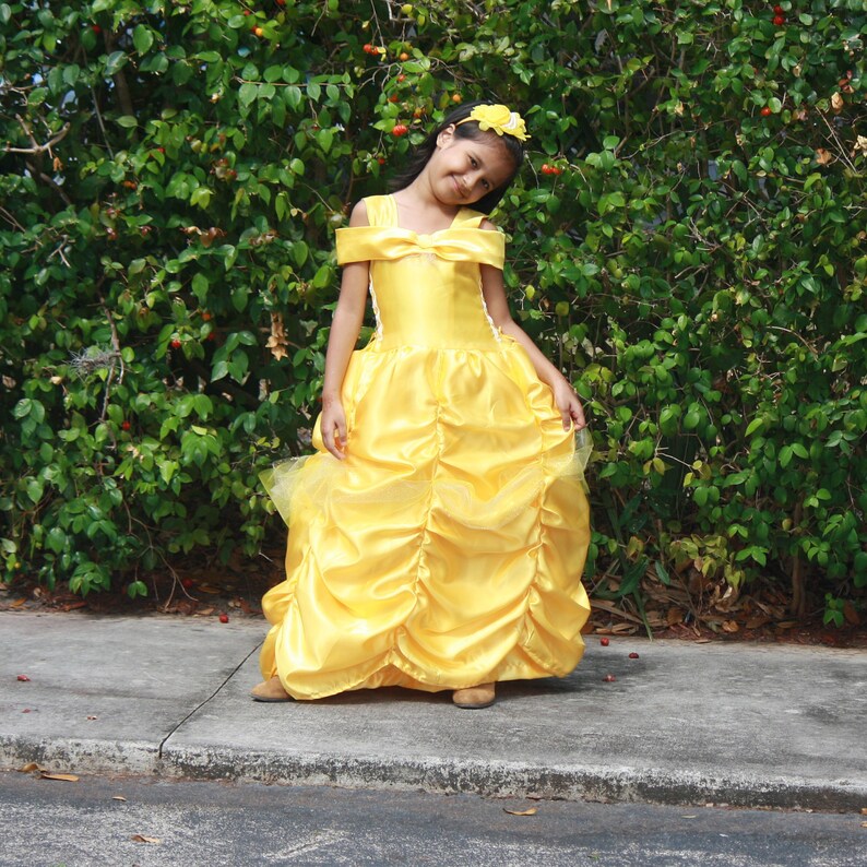 Girls Belle Dress, Princess Dress, Yellow Dress, Girls Party Dress - Etsy
