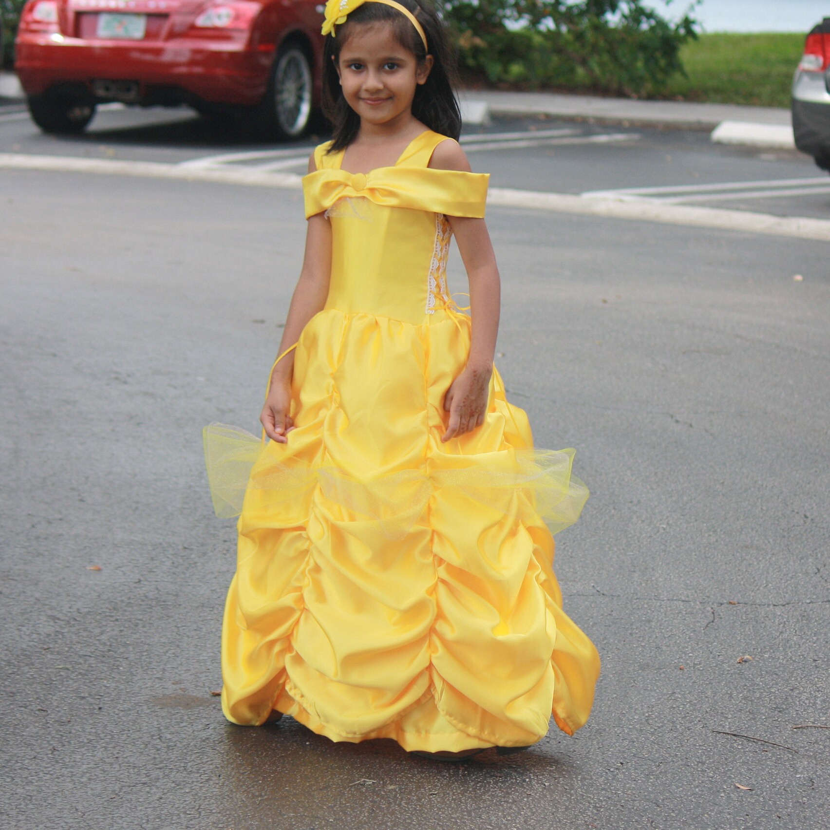 Girls Belle Dress, Princess Dress, Yellow Dress, Girls Party Dress - Etsy