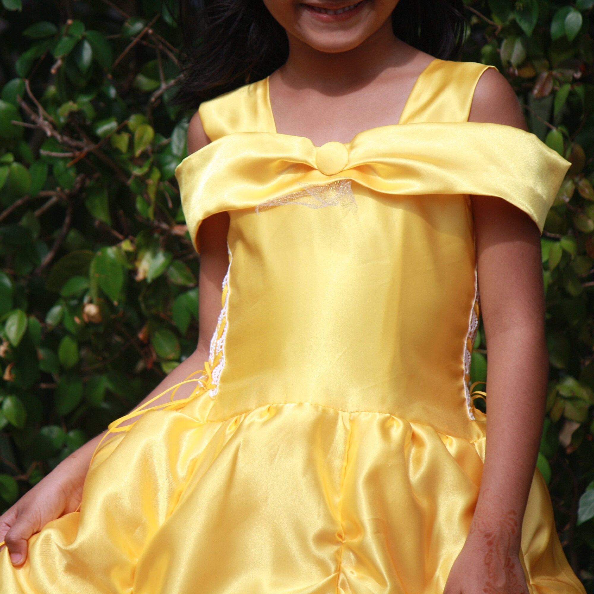 Girls Belle Dress, Princess Dress, Yellow Dress, Girls Party Dress - Etsy