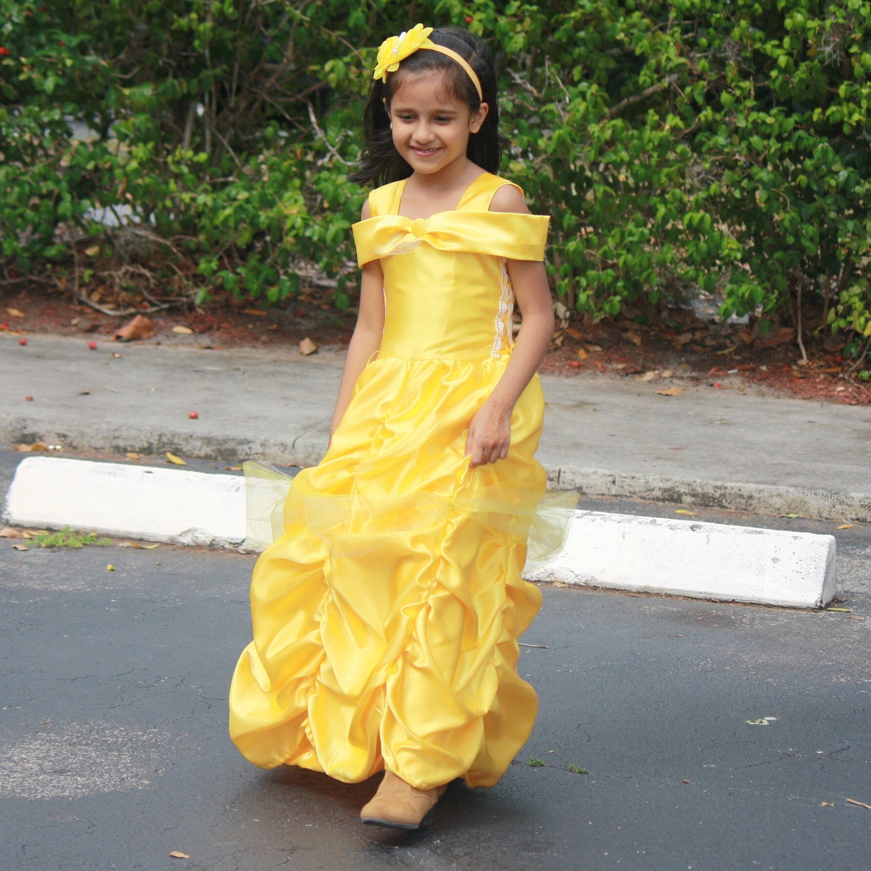 Girls Belle Dress, Princess Dress, Yellow Dress, Girls Party Dress - Etsy