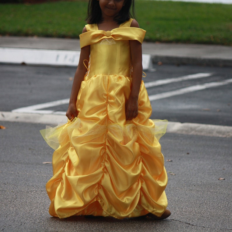 Girls Belle Dress, Princess Dress, Yellow Dress, Girls Party Dress - Etsy